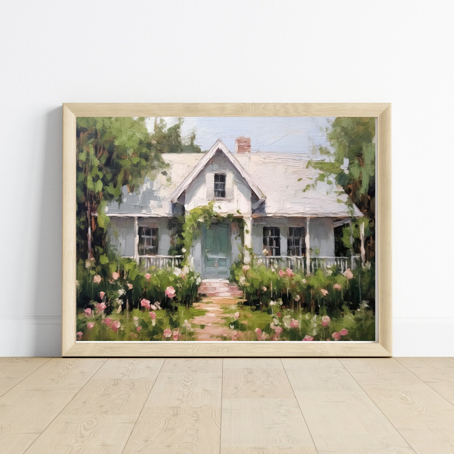 Vintage Cottage Print,rose Garden Vintage Print,antique Country Cottage ...