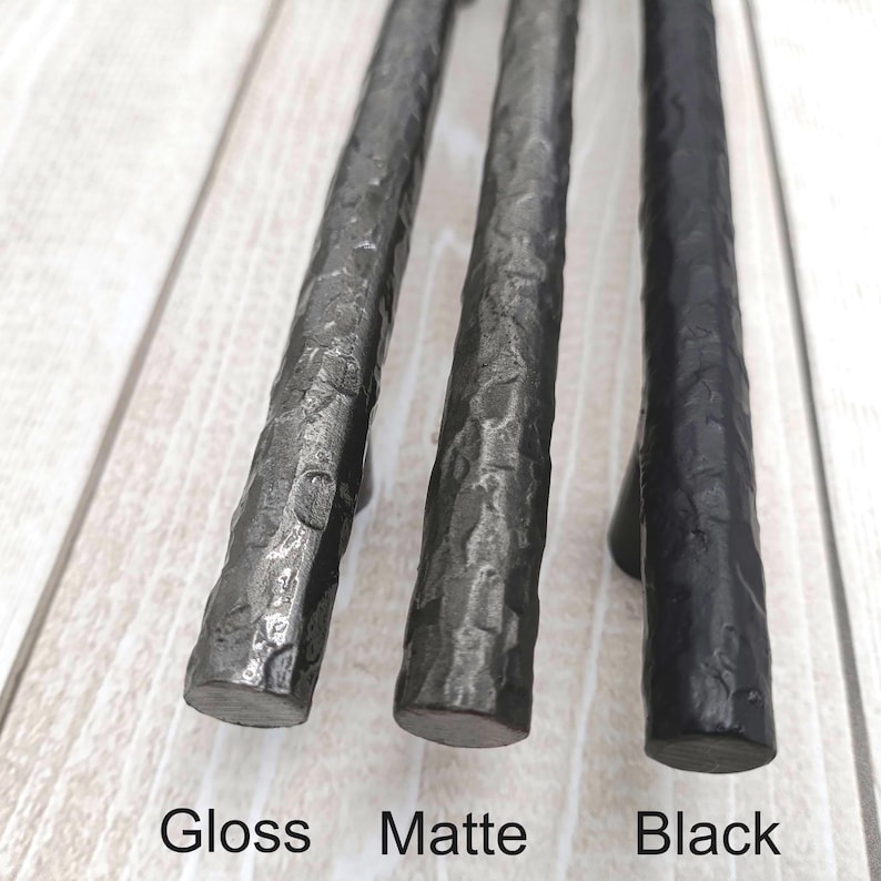 Hammer-forged Round Steel Handle Rustic Iron Furniture Pull With Welded ...