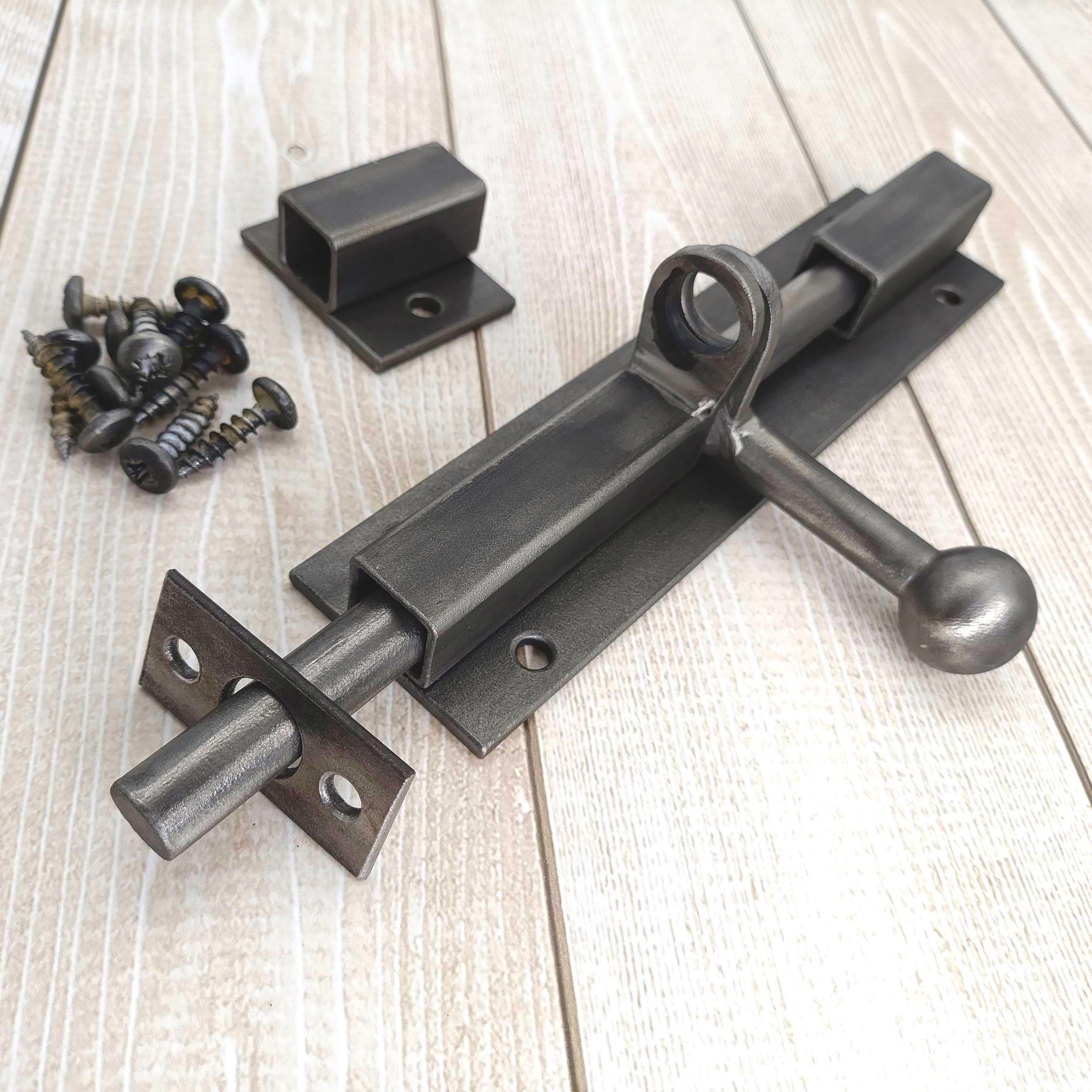 Rustic Heavy Duty Door Bolt – Handmade Steel Slide Lock for Barn Doors ...