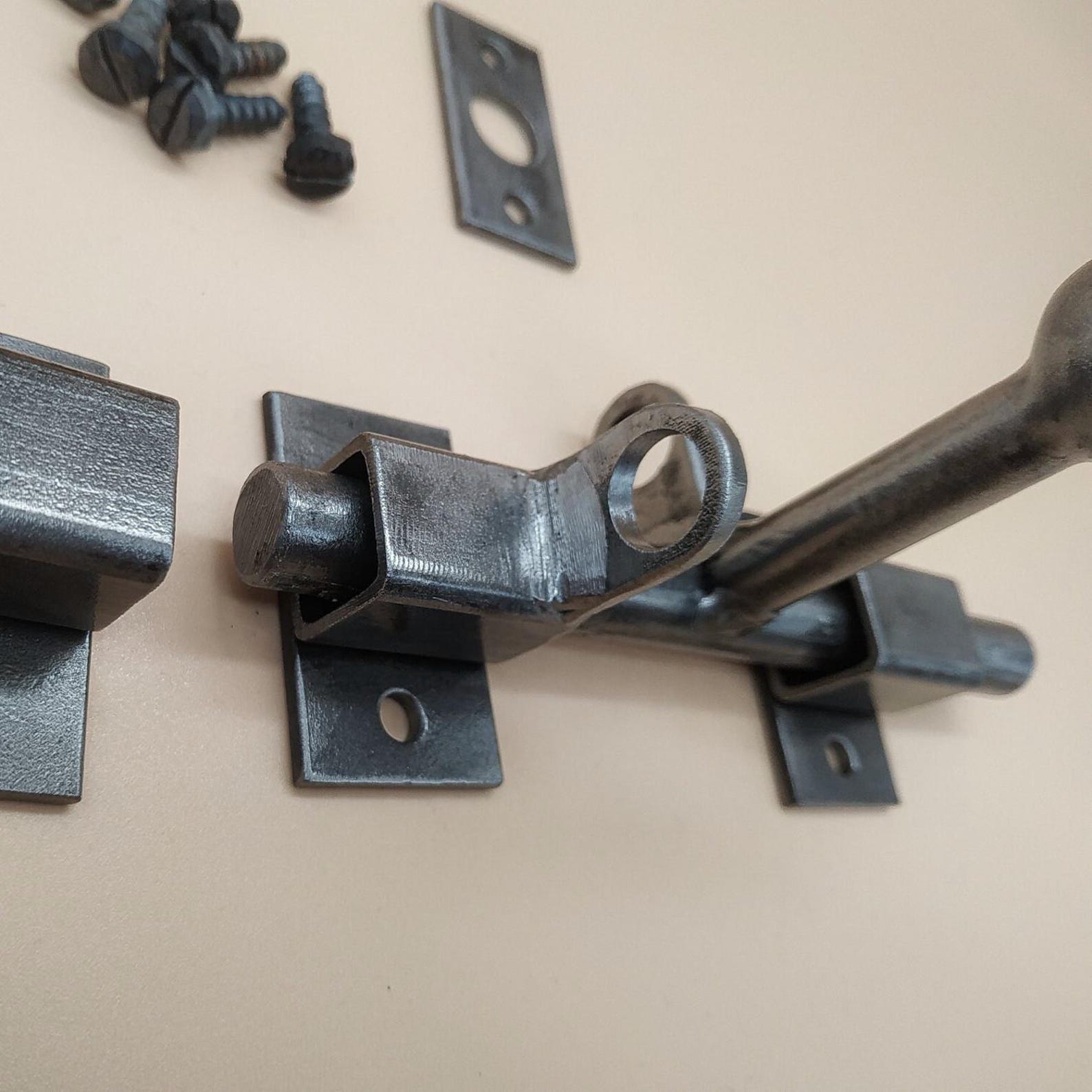 A Door Latch, Handcrafted in a Rustic Style, Ensures Reliable and Easy ...