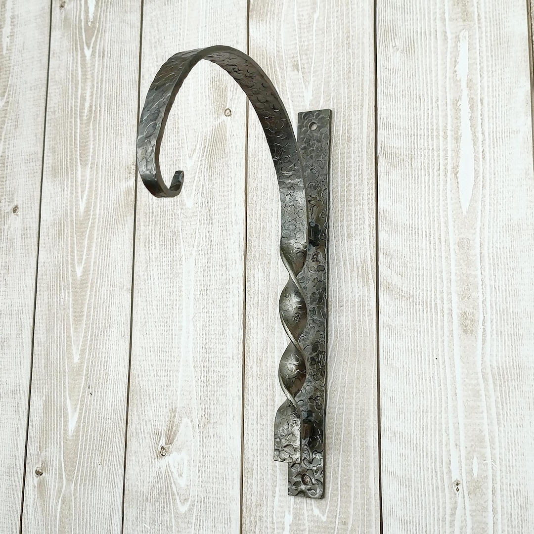 Hand-forged Iron Plant Hook: Rustic Wall Hanger, Indoor/outdoor Decor ...