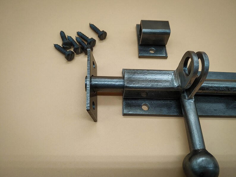 An Industrial Door Latch, Handcrafted From Steel in a Rustic Style ...