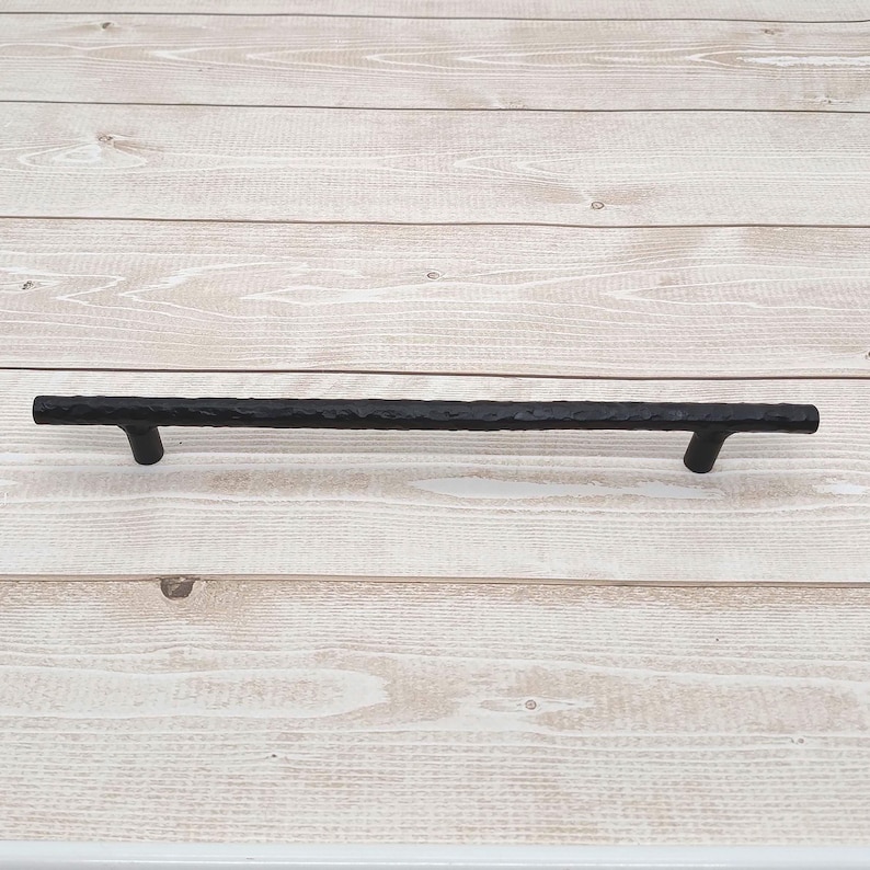 Hammer-forged Round Steel Handle Rustic Iron Furniture Pull With Welded ...