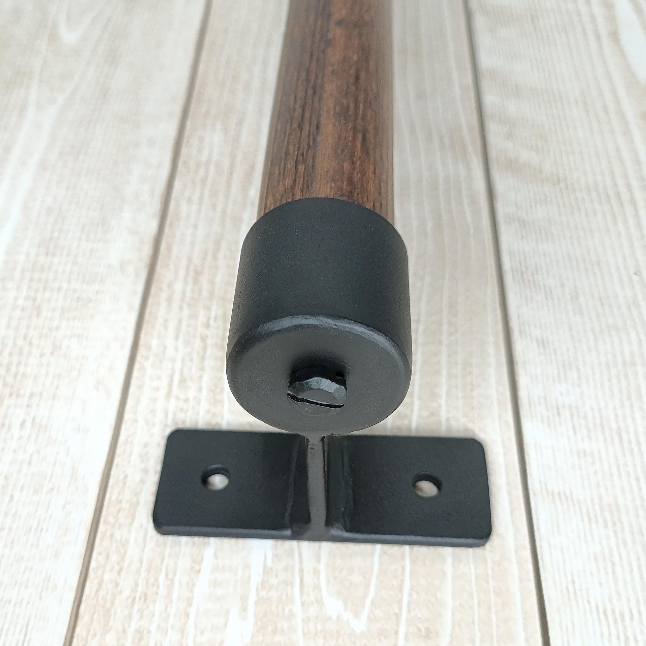 Large Handmade Door Handle With Metal Base, Rustic Farmhouse Hardware ...