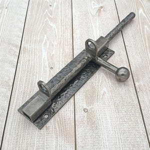 Hammered Hand-forged Wrought Iron Slide Bolt Rustic Gate Latch - Etsy