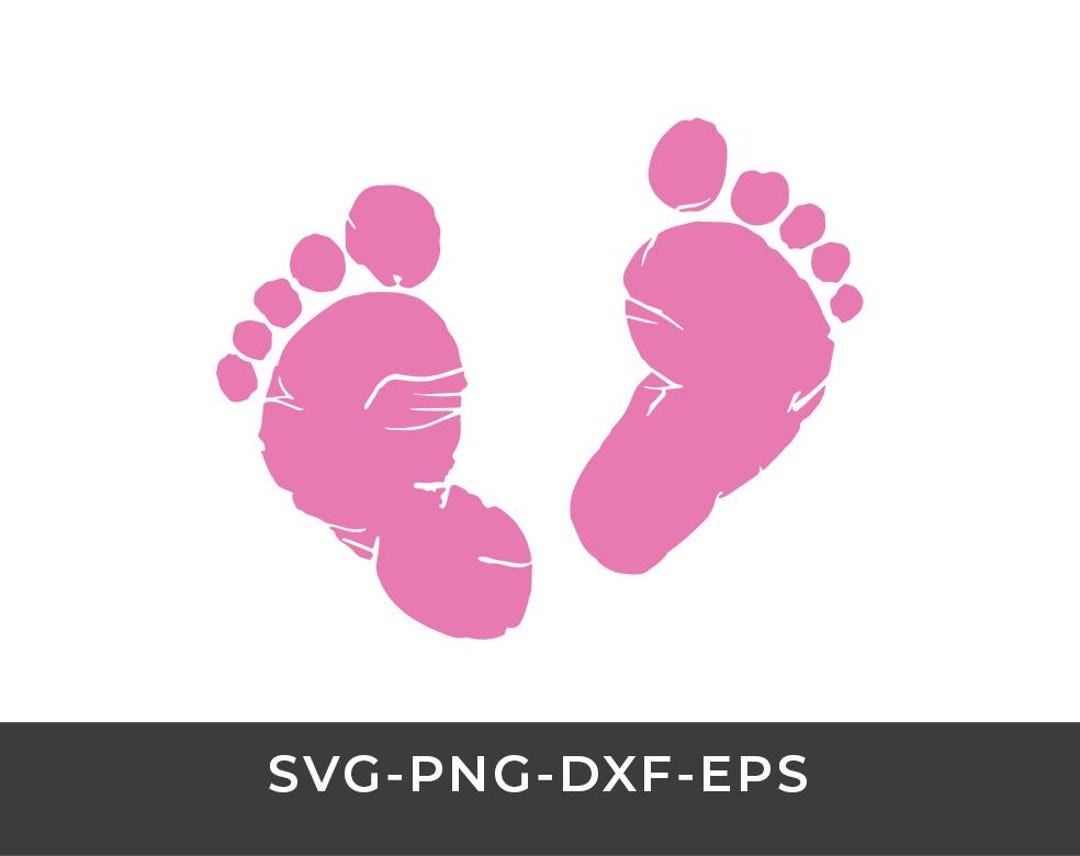 Detailed Baby Footprint Pink, Baby Feet Instant, SVG, PNG, Eps, Dxf ...