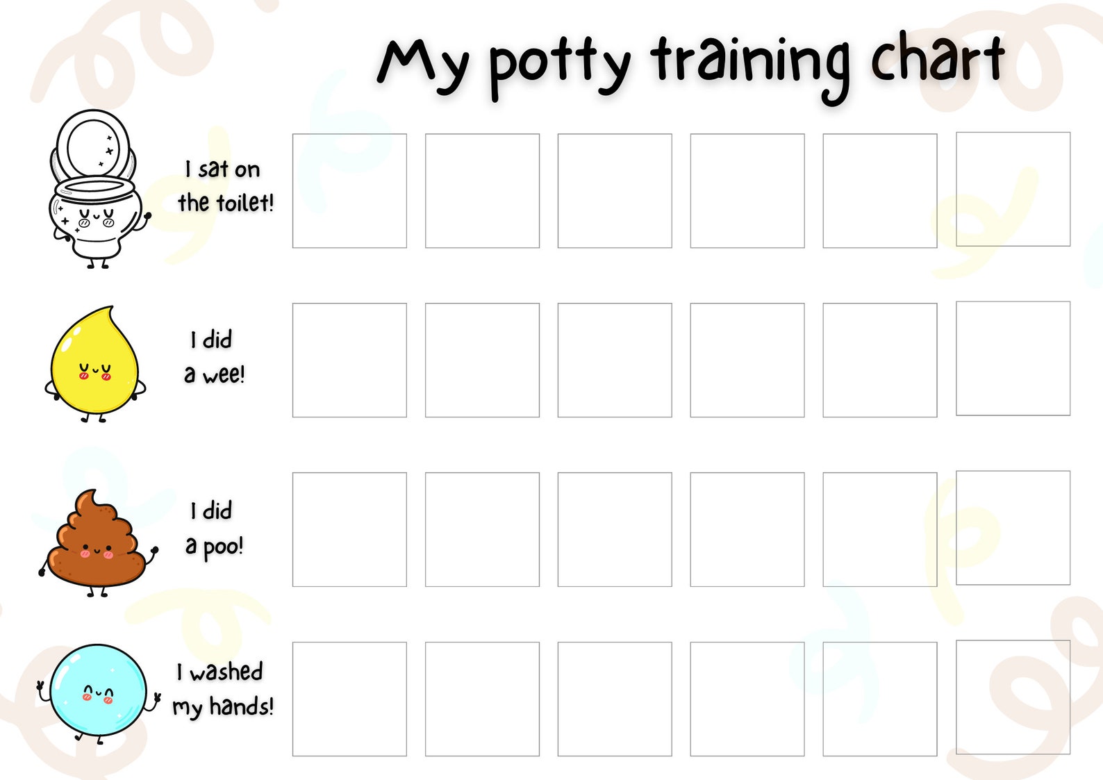 My Potty Training Chart • Digital Download • Easy-to-use, Simple Potty ...