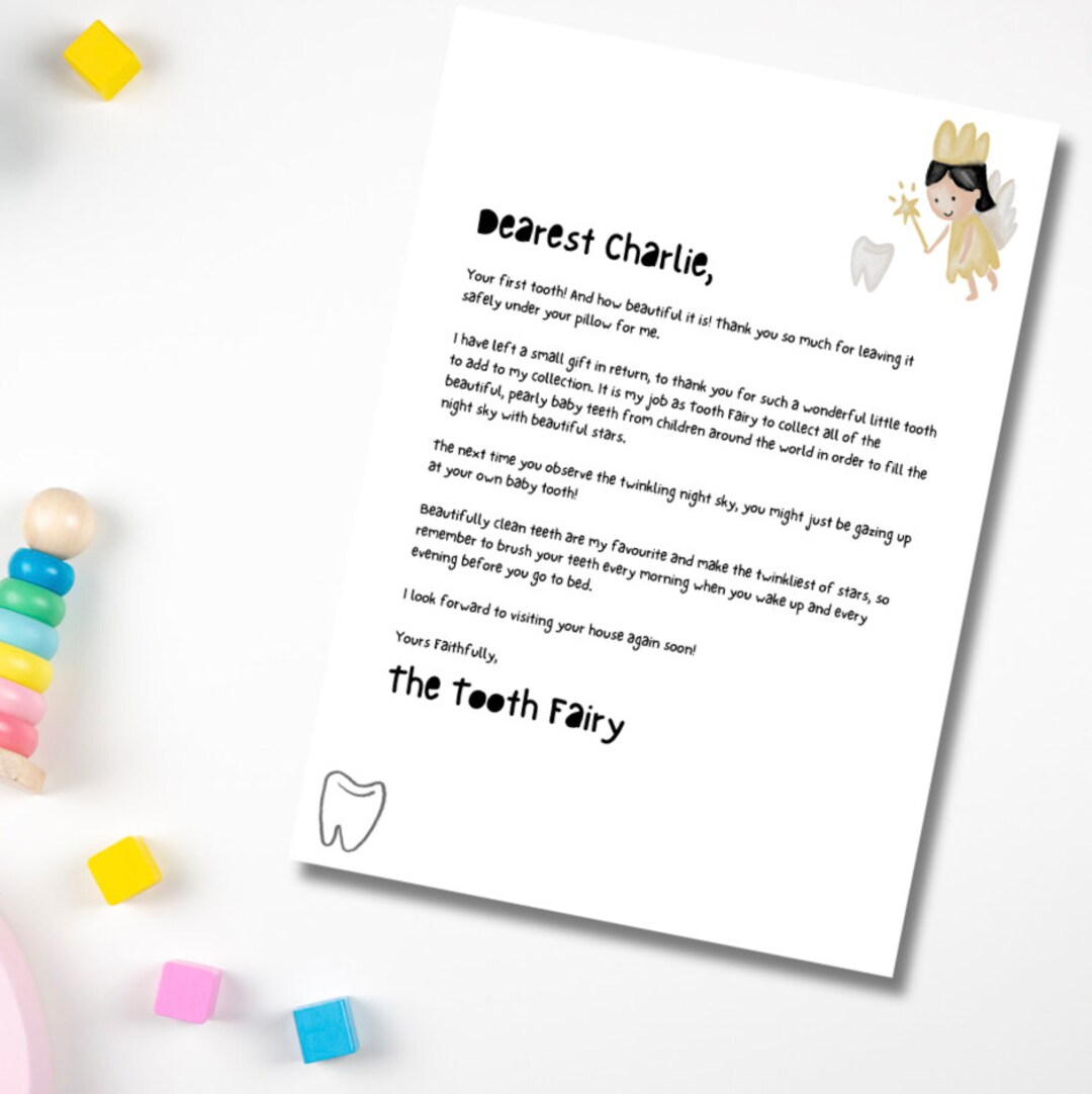 First Tooth Loss Letter From the Tooth Fairy Digital - Etsy