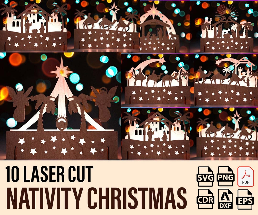 Nativity Christmas Scene Laser Cut SVG Bundle Nativity - Etsy