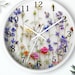 Floral Wall Clock With Wooden Frame - Tropical Plant Design Decorative ...