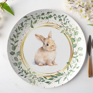 Easter Dinner Plate, Charming Retro Rabbit Lunch Plates - Ideal for ...