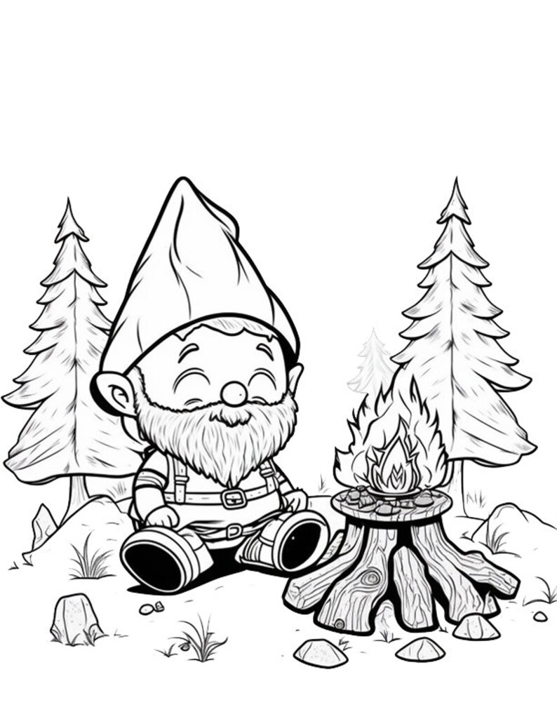 Cute Gnome Coloring Pages 20 Pages Digital Download Coloring - Etsy