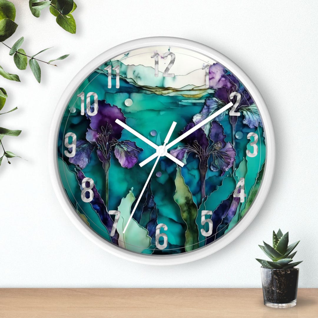 Iris Wall Clock: Colorful Garden-inspired Timepiece for Home Decor ...