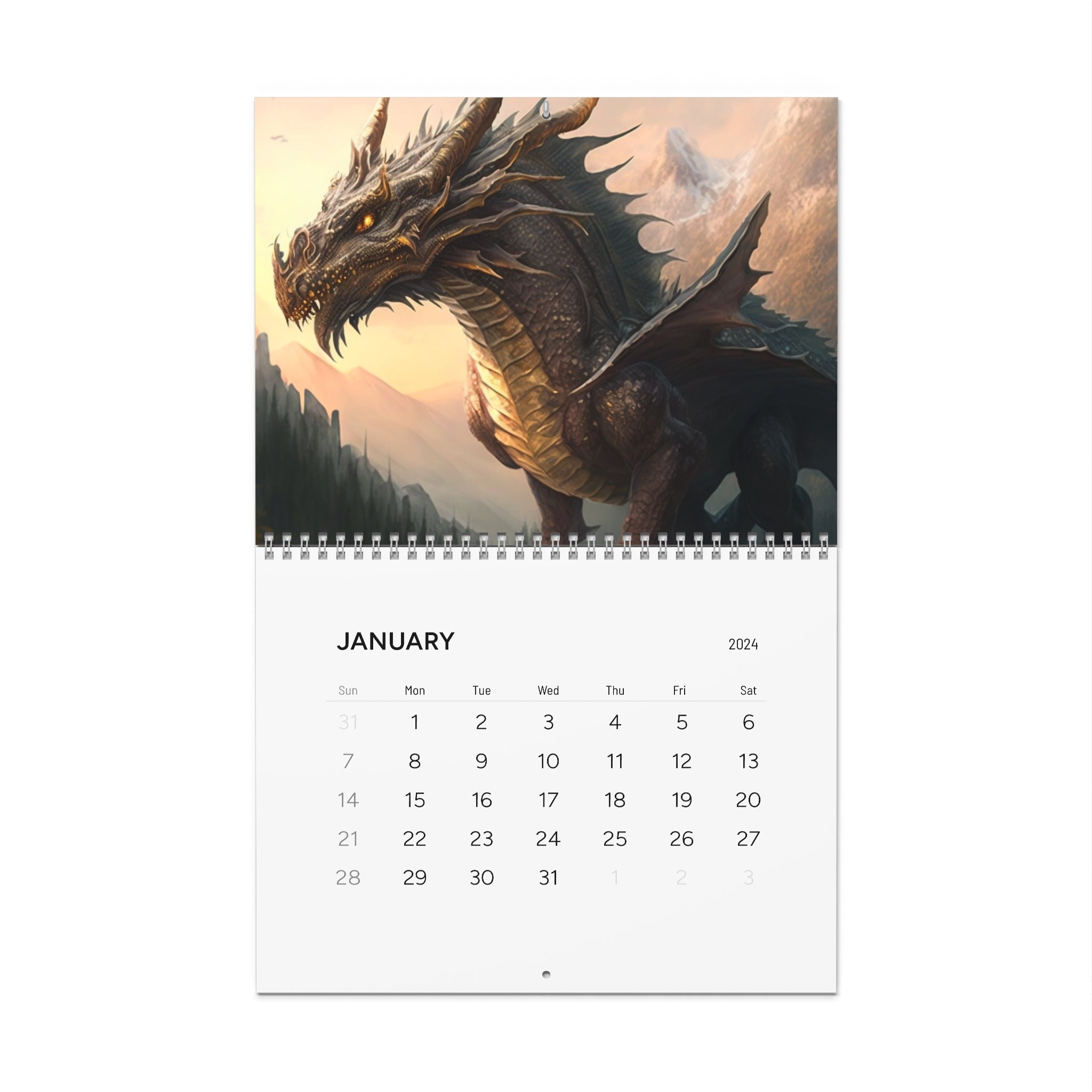 Year of the Dragon, Dragon Wall Calendars, Version 2 Dragon Calendar ...