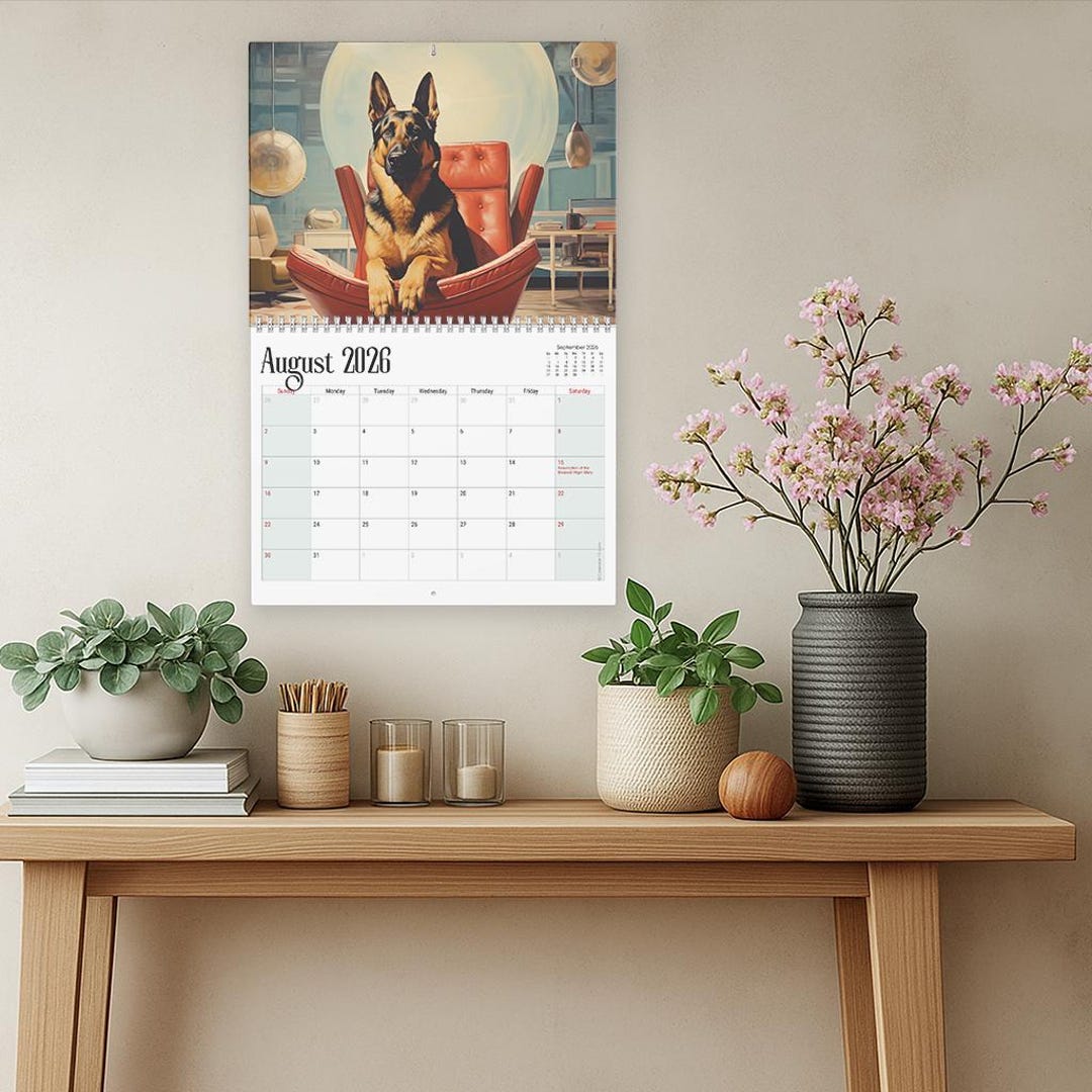 2026 Mid-century Dog Wall Calendar: Monthly Planner for Pet Lovers ...