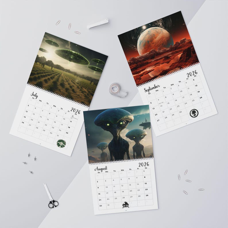 Alien 2026 Wall Calendar - Sci-fi Space Theme Monthly Planner ...