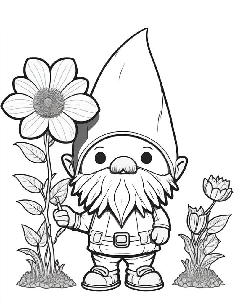 Cute Gnome Coloring Pages 20 Pages, Digital Download, Coloring Pages - Etsy