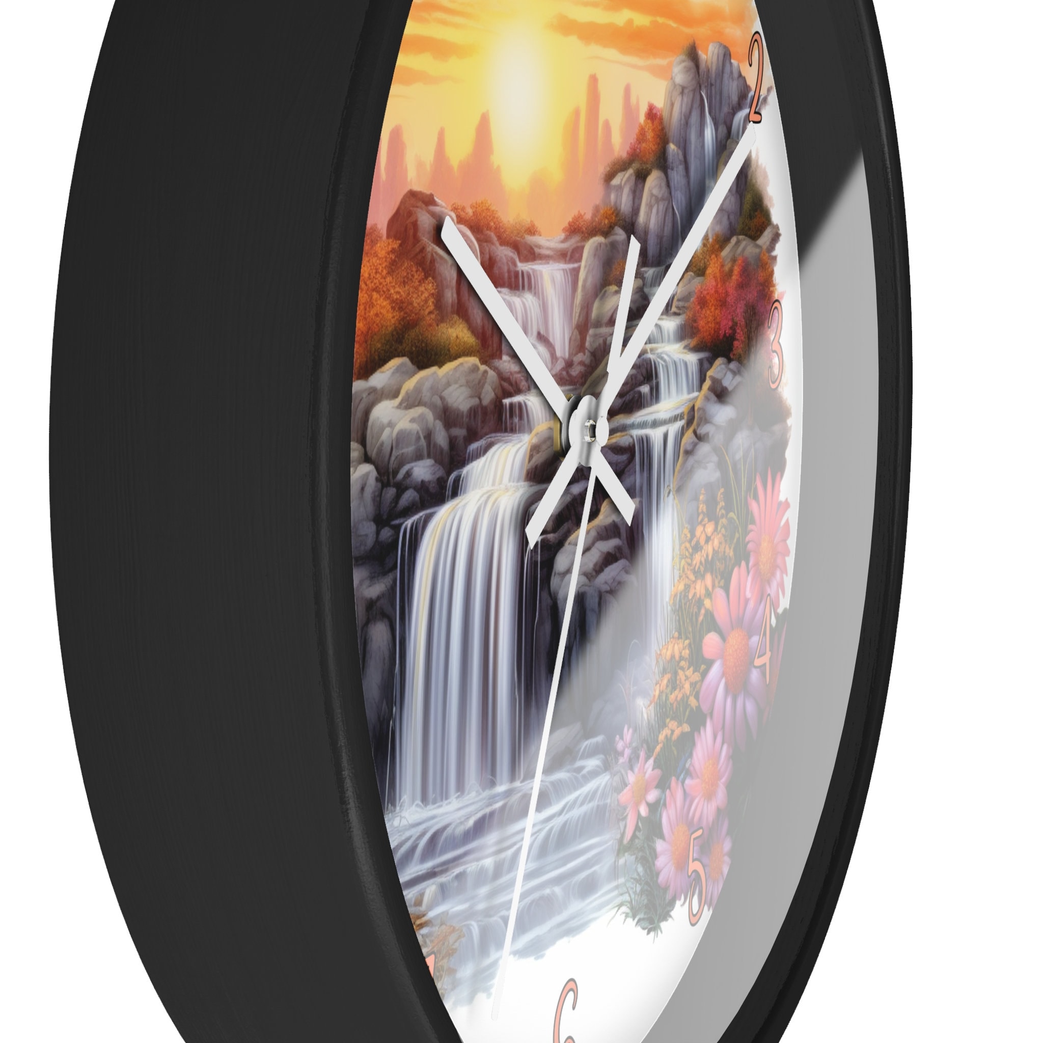 Tropical Wall Clock, Waterfall Wall Clock, Watercolor Clock, Waterfall ...