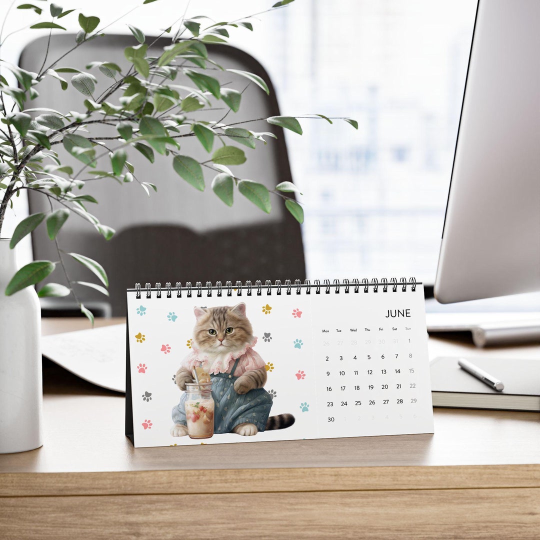 Whimsical 2025 Fat Cat Calendar Cute Tabletop Organizer & Gift Idea - Etsy