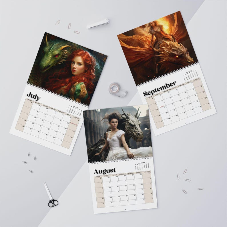 2026 Dragon Fantasy Wall Calendar: Unique Home Decor, Planner & Gift ...
