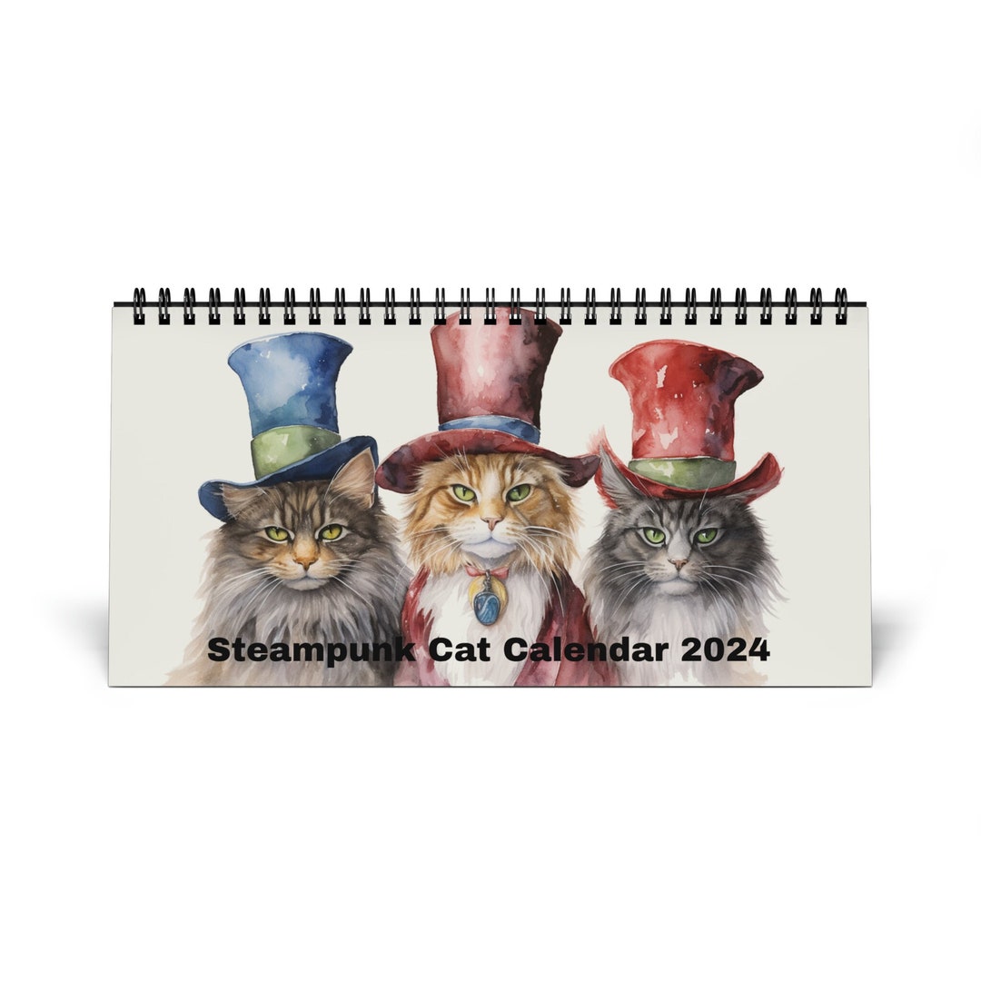 Steampunk Cat Calendar, Cat Calendar 2024, Cat Calendar, Steampunk ...