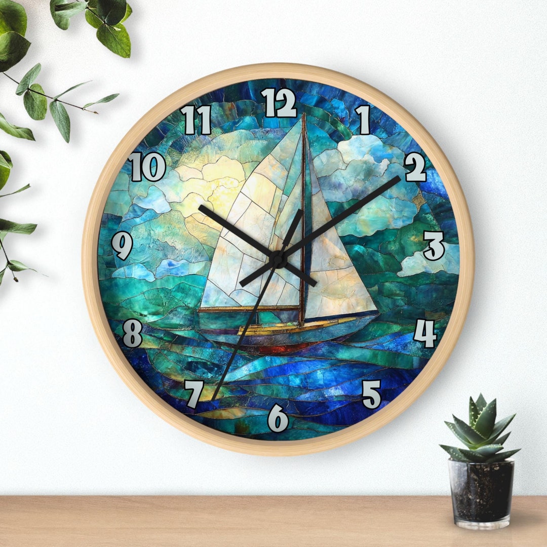 Nautical Sailboat Wall Clock - Maritime Timepiece for Coastal Decor ...