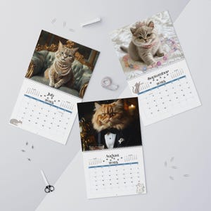 Cat Calendar, Chic Cat-themed 2025 Wall Calendar for Cat Lovers - Etsy