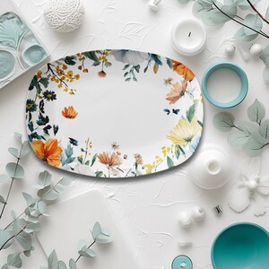 Spring Serving Platter With Floral Design - Etsy