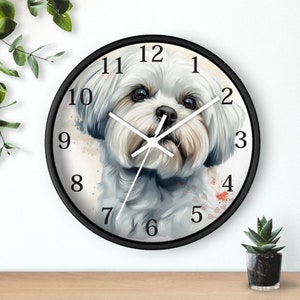 Dog Wall Clock, Cute Dog Clock, Puppy Wall Clock, Gift Giving Idea ...