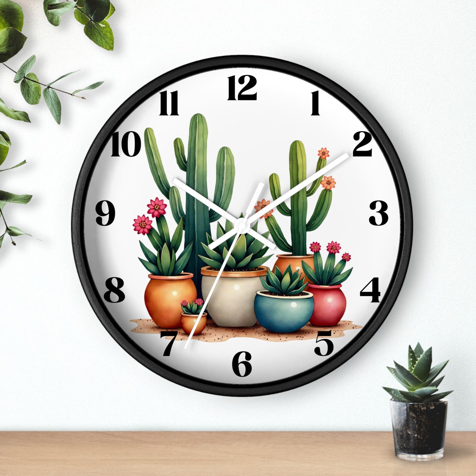 Cactus Wall Clock: Home Decor for Plant Lovers and Bohemian Kitchens - Etsy