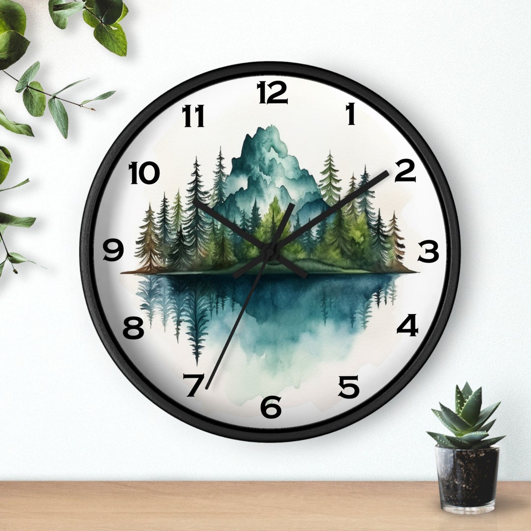 Pine Tree Clock, Mountain Pine Tree Wall Clock Nature-themed Unique ...