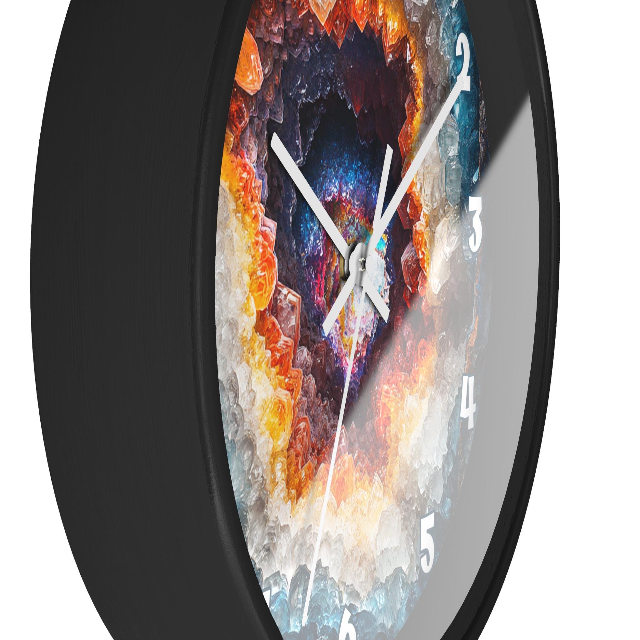 Geode Crystal Wall Clock With Numbers: Natural Stone Timepiece for ...