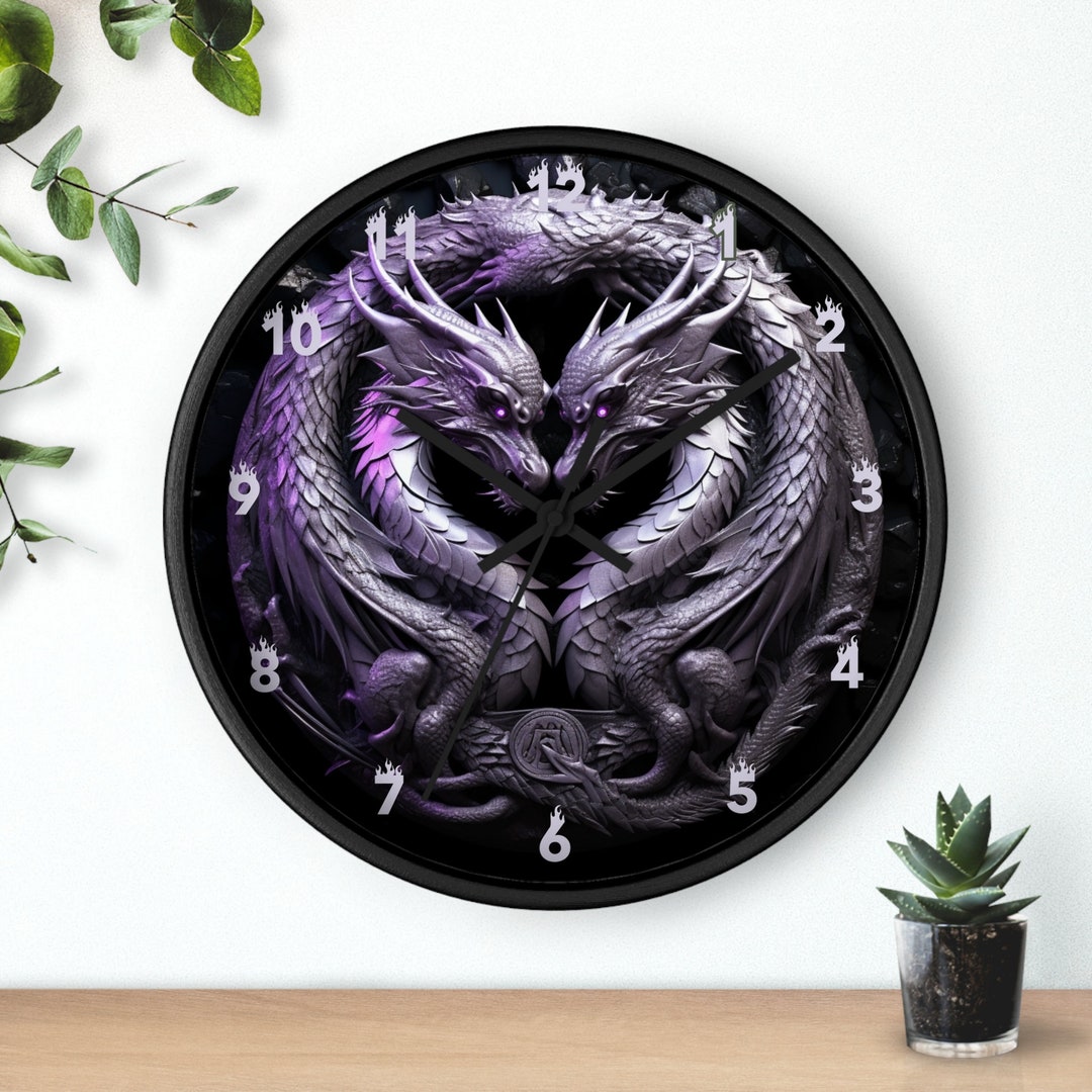Dragon Wall Clock, Dragon Clock, Dragon Hanging Clock, Dragon Home ...