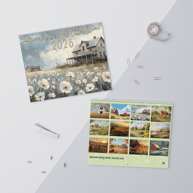 2026 Rustic Farmhouse Wall Calendar - Country Barn Themed Planner for ...