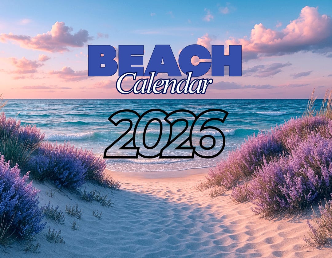 2026 Beach Wall Calendar, Monthly Planner, Ocean Artwork, Blue Water - Etsy