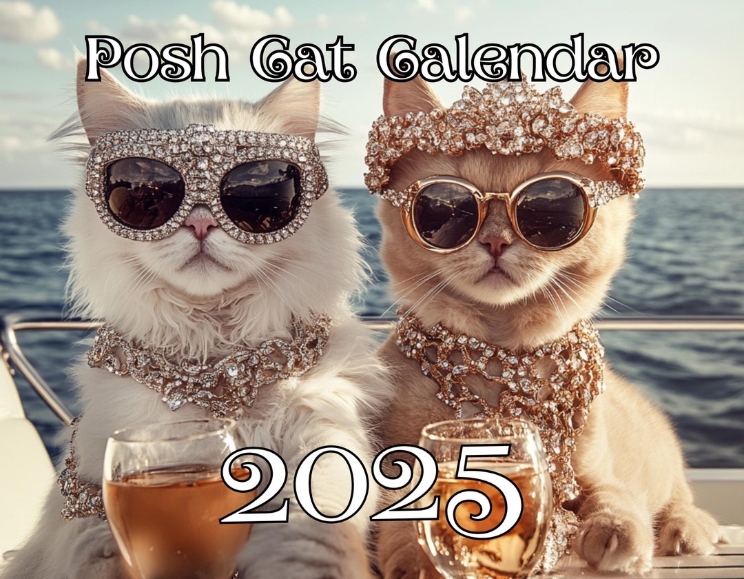 Cat Calendar, Chic Cat-themed 2025 Wall Calendar for Cat Lovers - Etsy