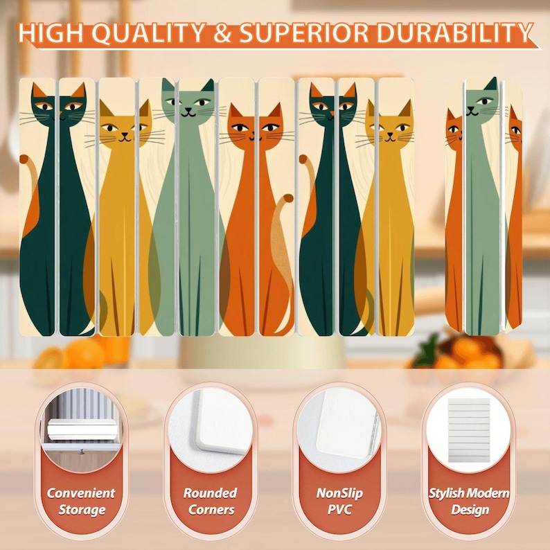 Vintage-inspired Feline Dish Drying Pad: Absorbent Kitchen Counter ...