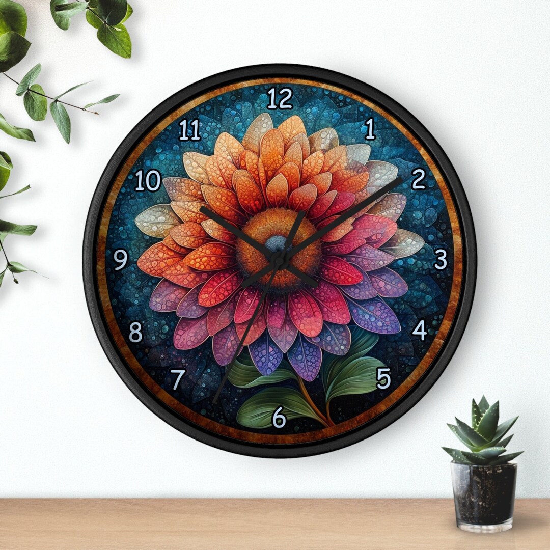 Intricate Mandala Flower Wall Clock With Numbers - Unique Handcrafted ...