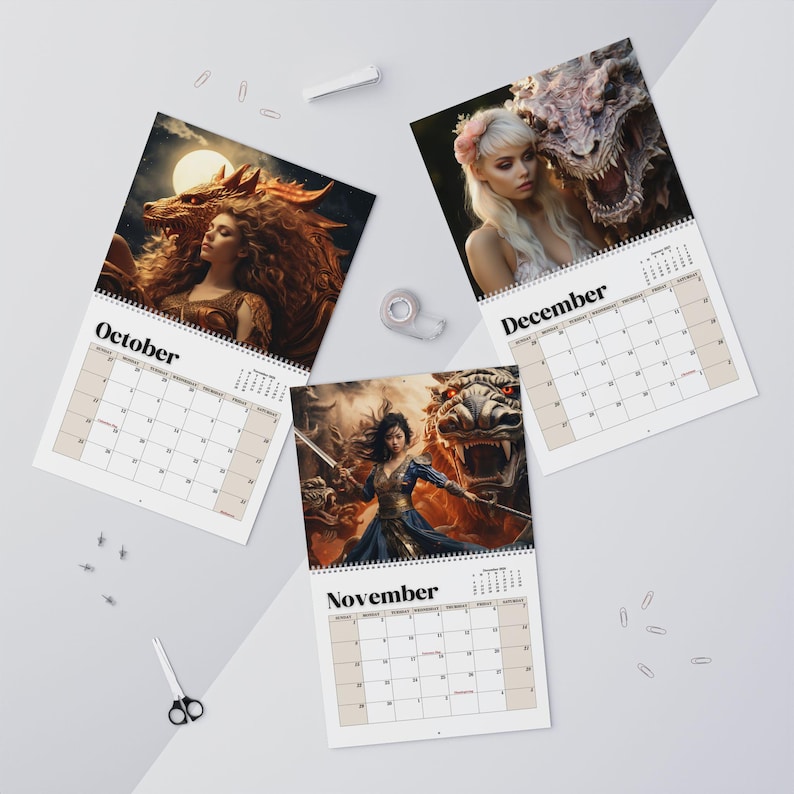 2026 Dragon Fantasy Wall Calendar: Unique Home Decor, Planner & Gift ...