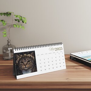 2025 Flower Cat Desktop Calendar, Cute Gift Idea, Whimsical Tabletop ...