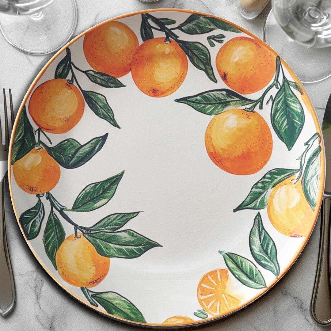 Orange Dinner Plates, Everyday Plates, Sunday Dinner Plates, Gift ...