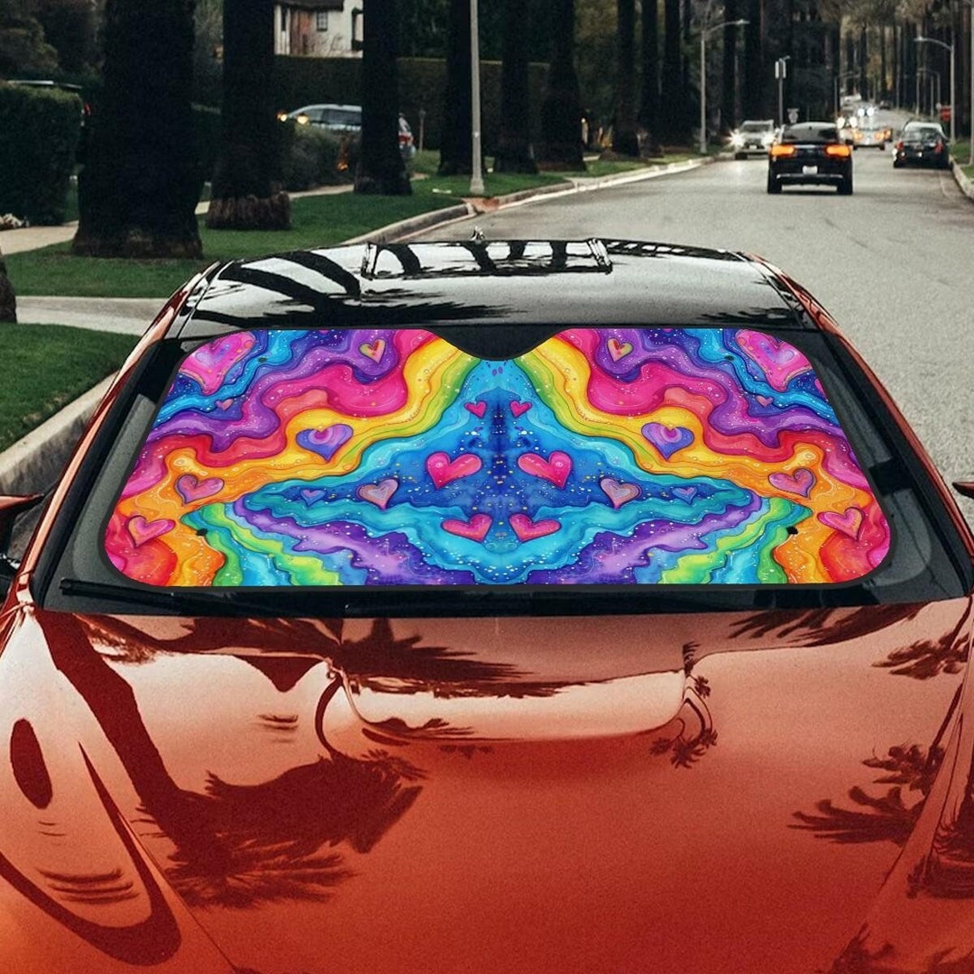 Rainbow Car Shade, Cool Car Shade, Sun Shade for Car, Vehicle Sun Shade ...