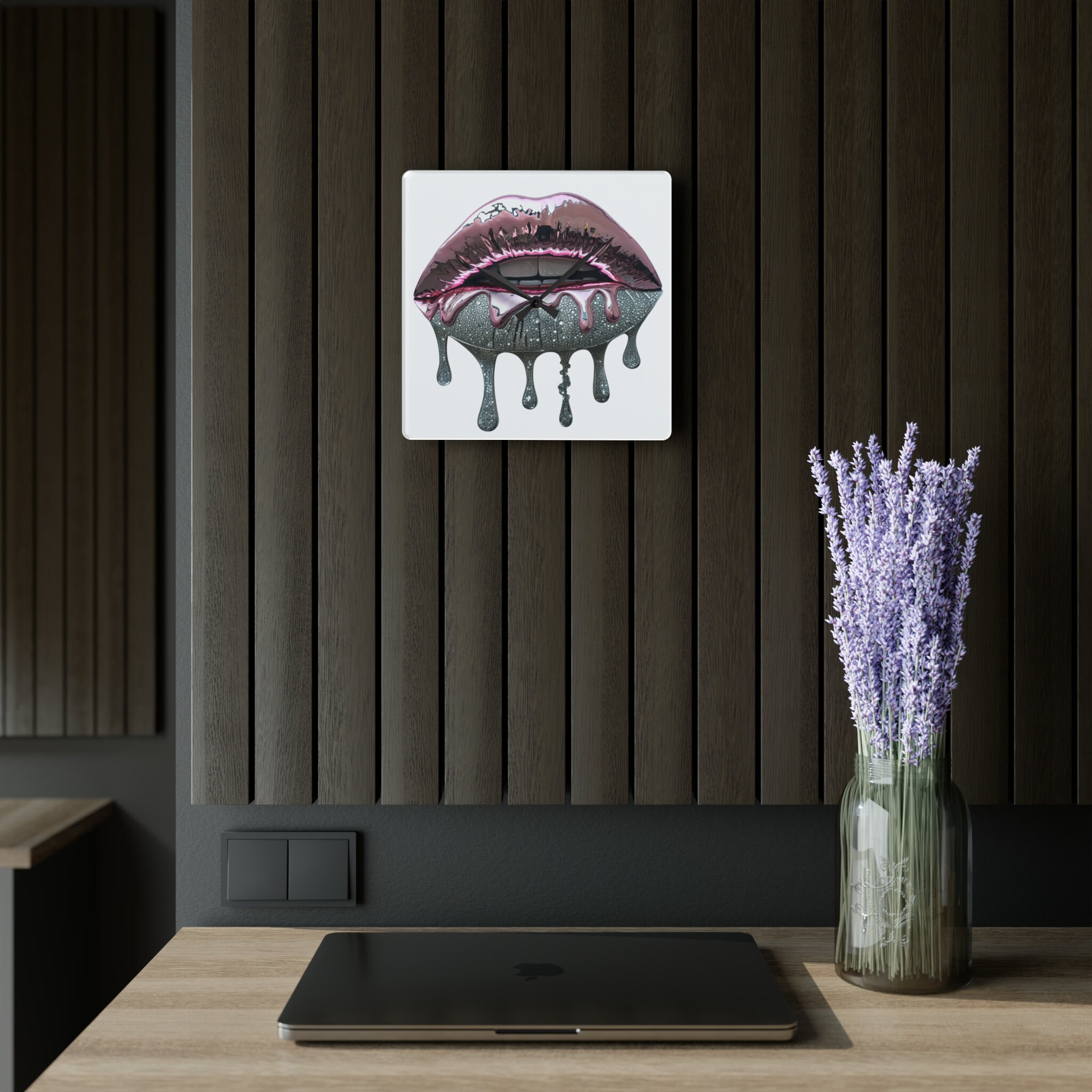 Lips Wall Clock, Diamond Lip Clock, Lip Wall Clock, Gift Giving Ideas ...