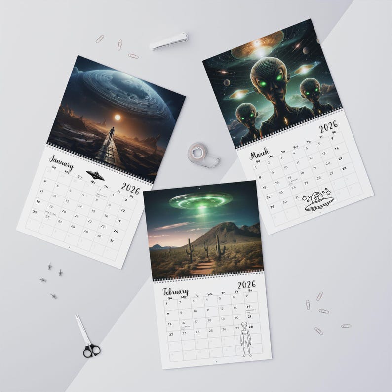 2026 Alien Wall Calendar: Sci-fi Space Monthly Planner ...