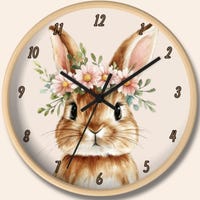 Bunny Clock Made With Recycled Wood, Easter Gift, Rabbit Wall Clock - Etsy
