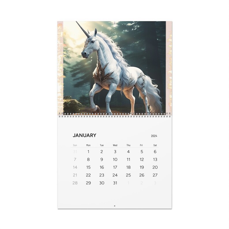 Unicorn Calendar, Unicorn Wall Calendar, Unicorn Calendar 2024 ...