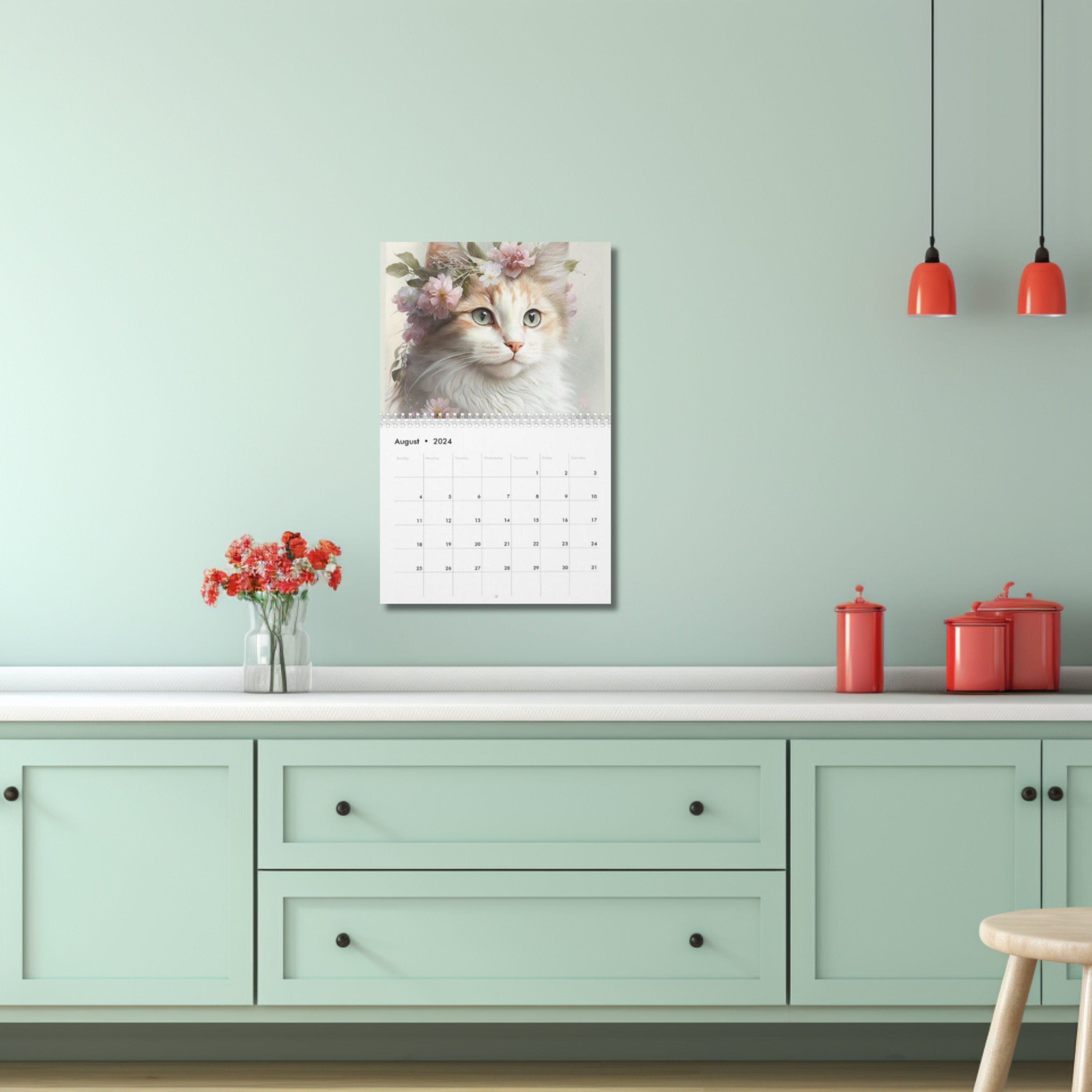 Cat Calendar, Kitty Calendar, Shabby Chic Cat Calendar sold by Advanced ...