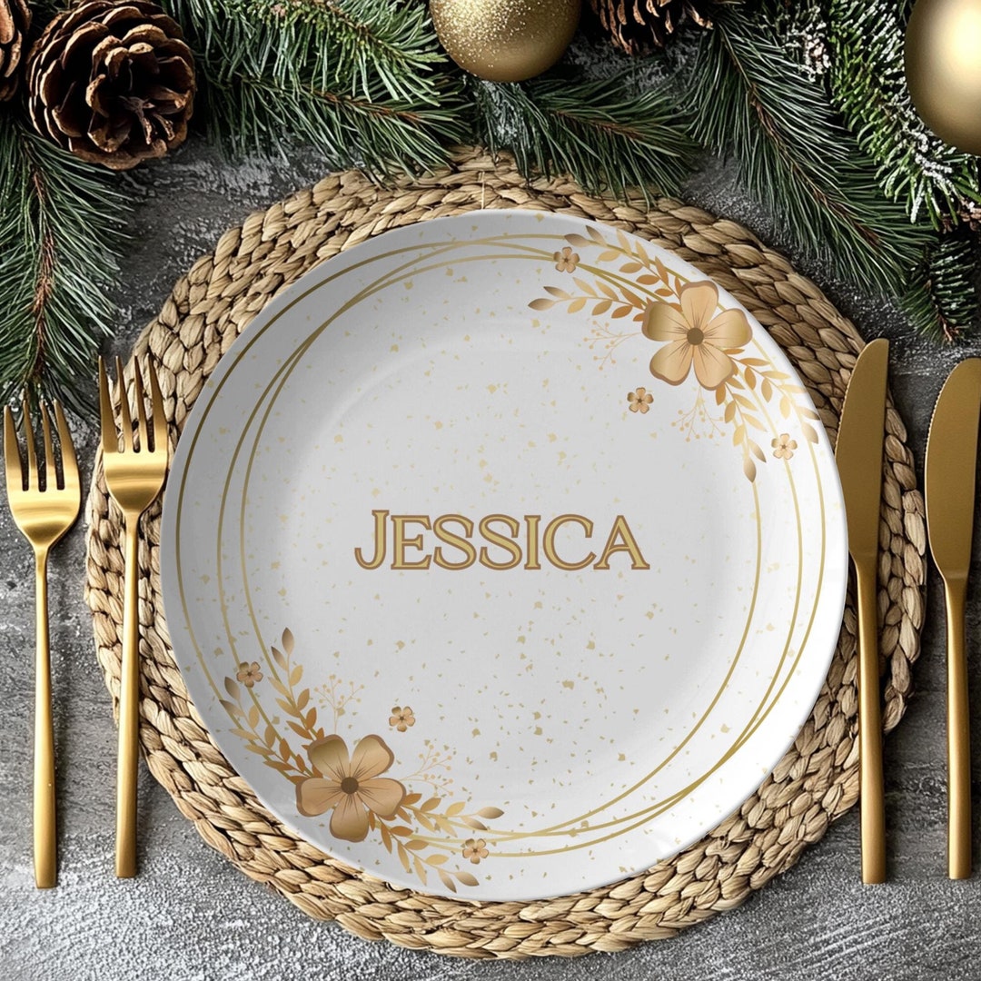 Custom Dinner Plates, Christmas Plates, Place Setting Plate, Holiday ...