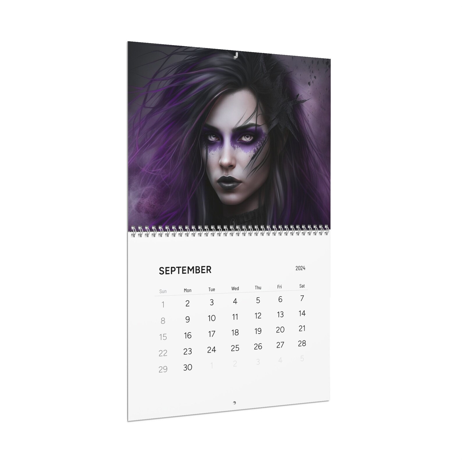Gothic Women Calendar, Wall Calendars 2024, Women Calendar, Home Decor, Wall Decor, 2024 ...