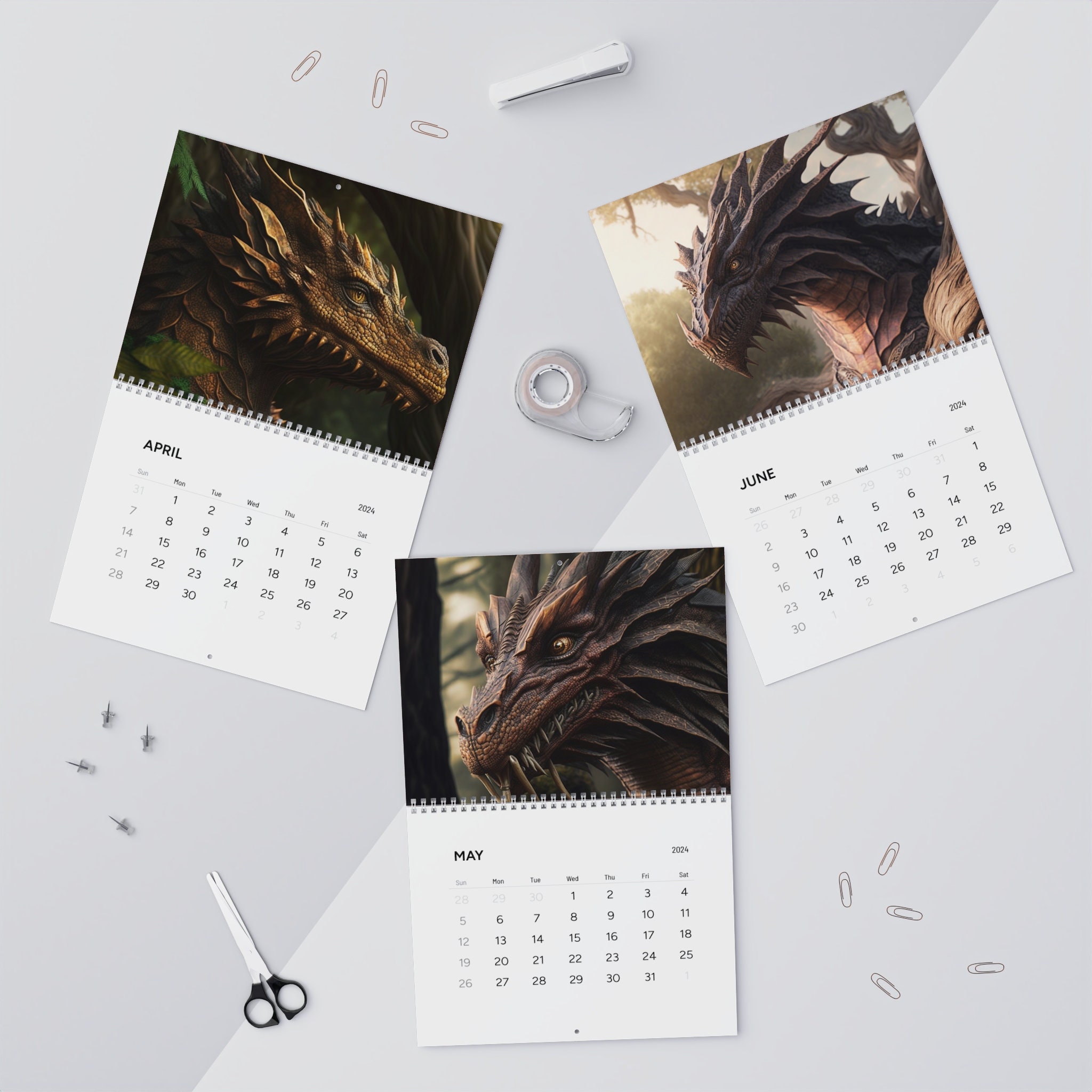Year of the Dragon, Dragon Wall Calendars, Version 2 Dragon Calendar ...